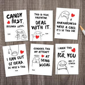 Funny Valentine’s Day Cards for Kids and Adults, Printable Classroom ...