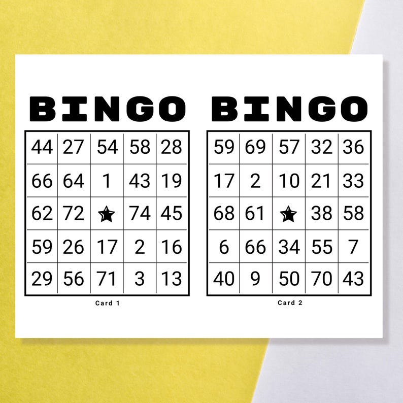 100 Unique Random Bingo Cards PDF Download | 1, 2, 4, 6 per Page ...