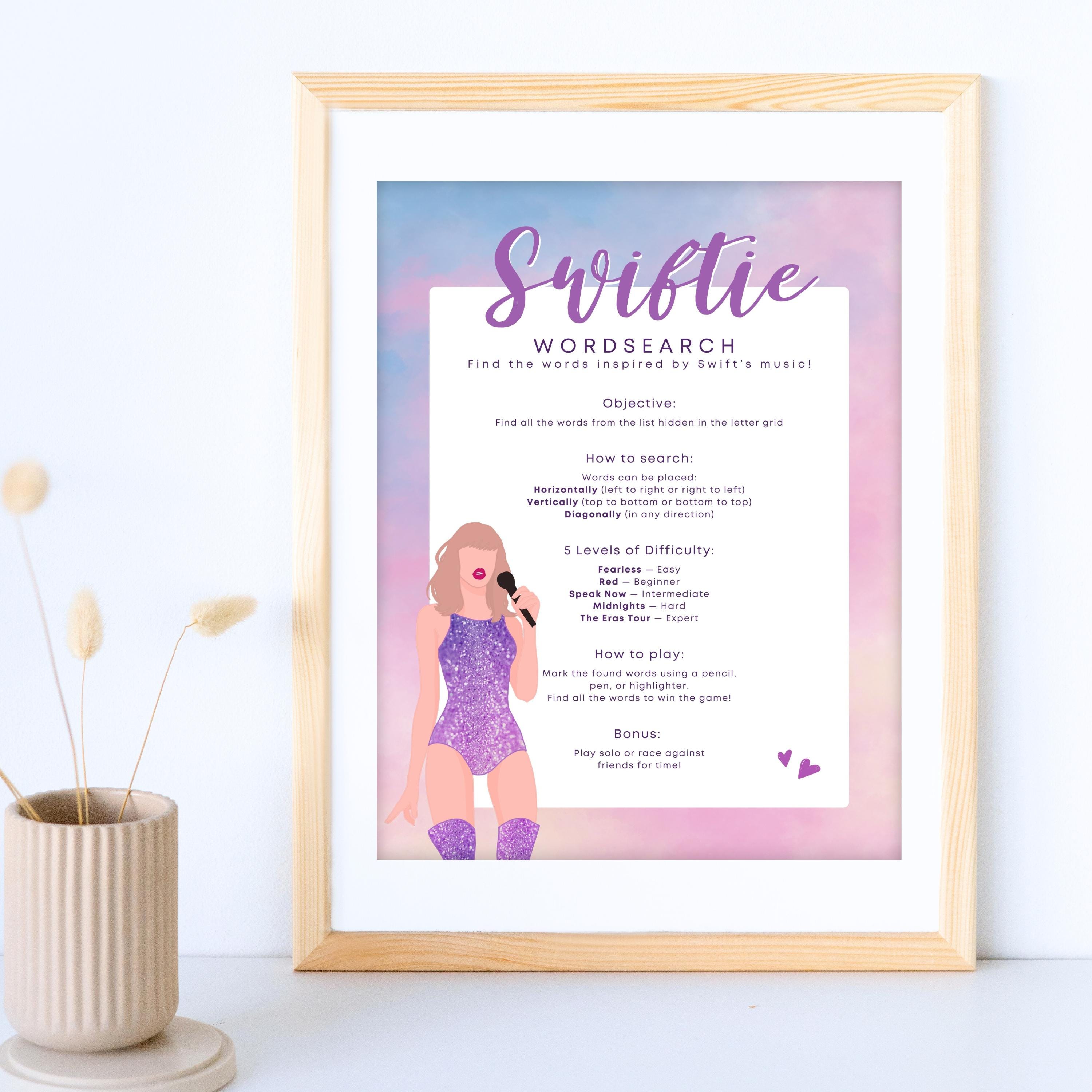 Taylor Word Search Puzzle 5 Printable Pages for Kids and Adults ...