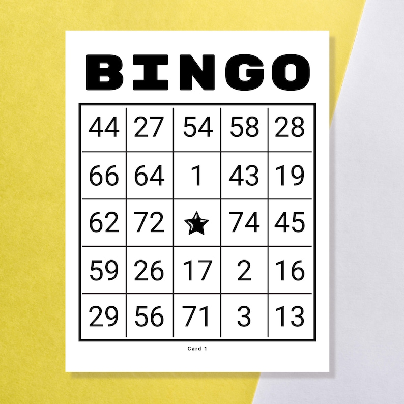 100 Unique Random Bingo Cards PDF Download | 1, 2, 4, 6 per Page ...