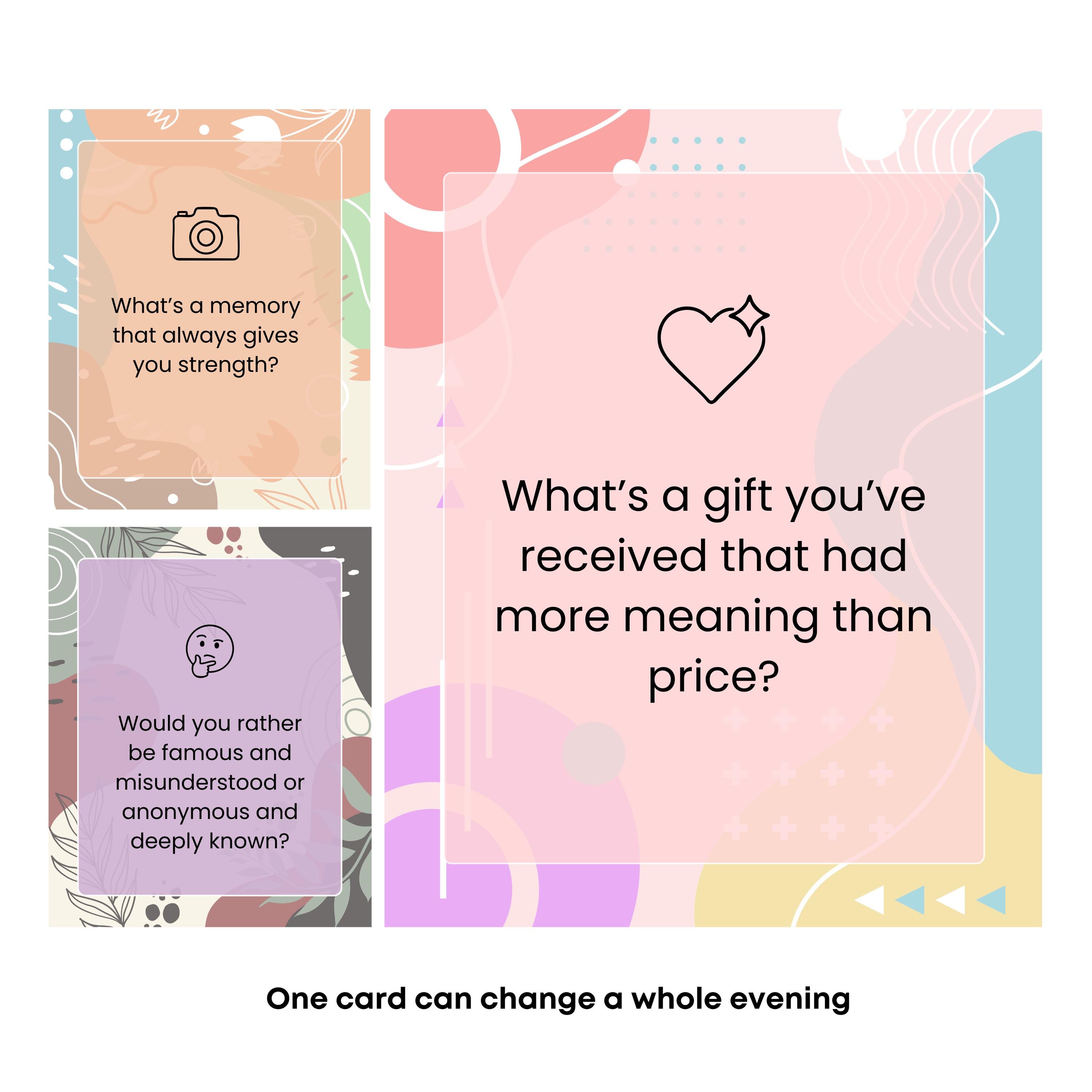 270 Printable Conversation Cards for Families, Couples, Therapy ...