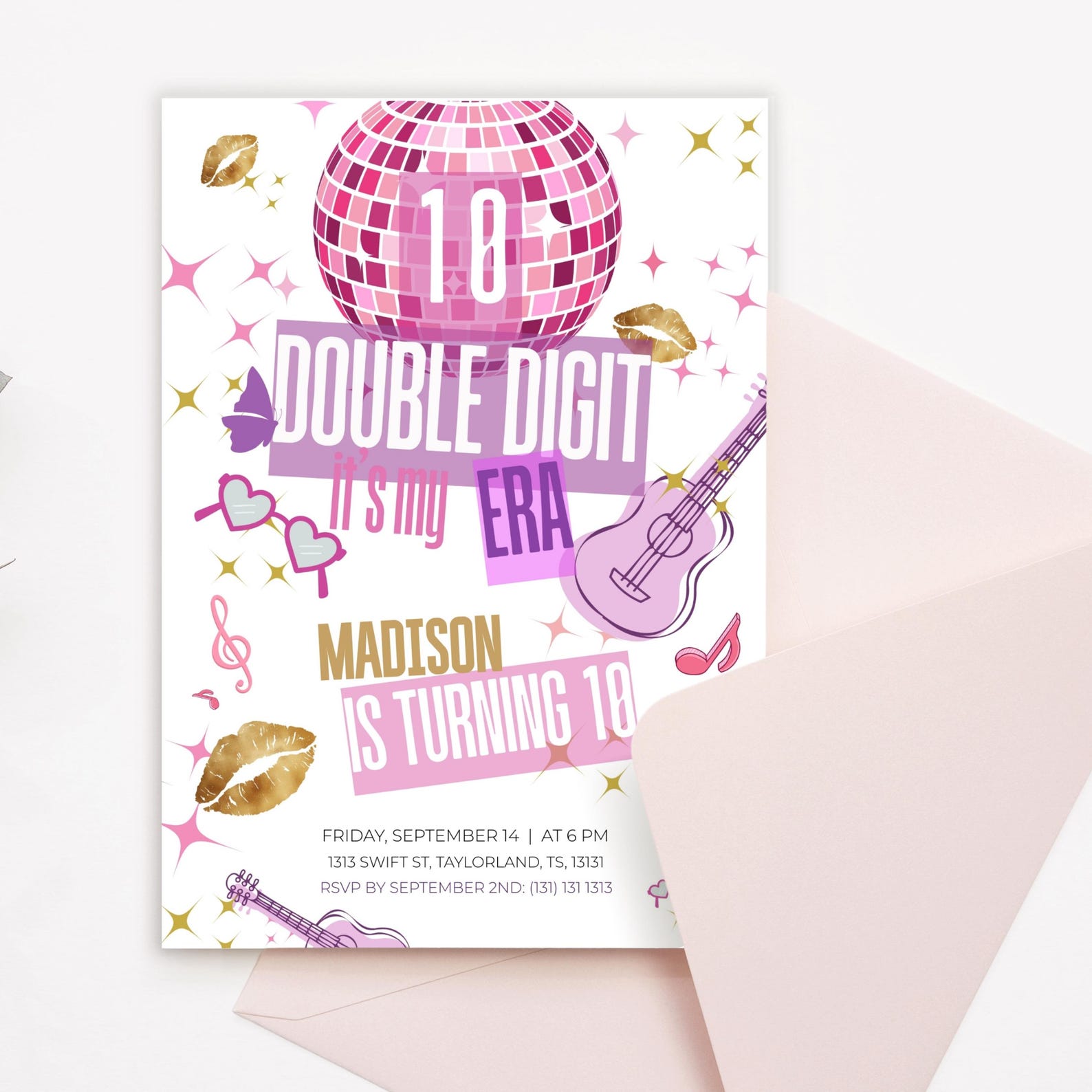 In My Double Digit Era Party Invitation Template Girl 10th Birthday ...