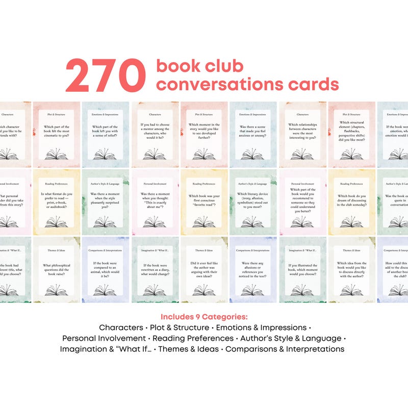 Book Club Cards Questions - Etsy