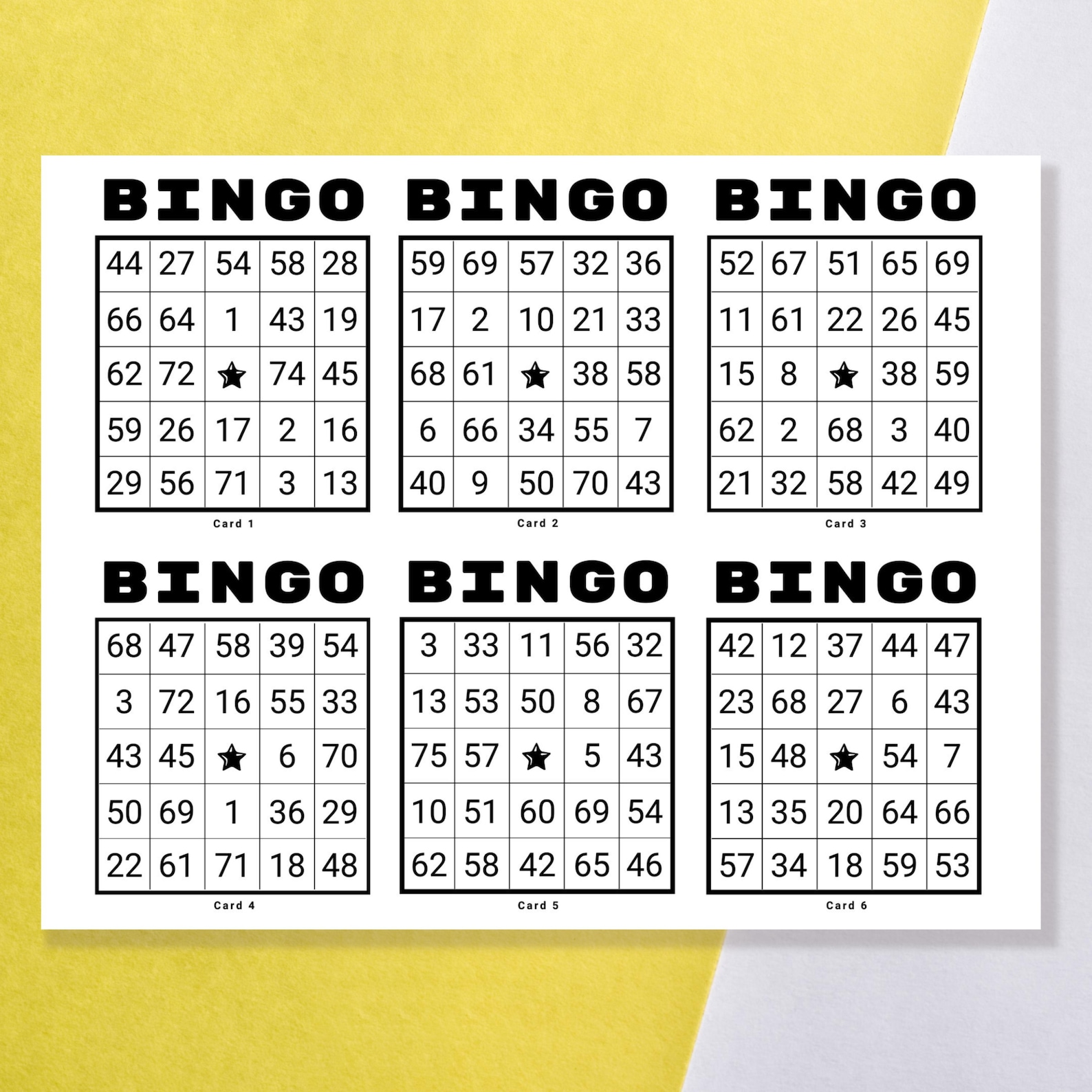 100 Unique Random Bingo Cards PDF Download | 1, 2, 4, 6 per Page ...