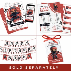 Ninja Birthday Thank You Tags | Ninja Favor Tags | Ninja Party ...