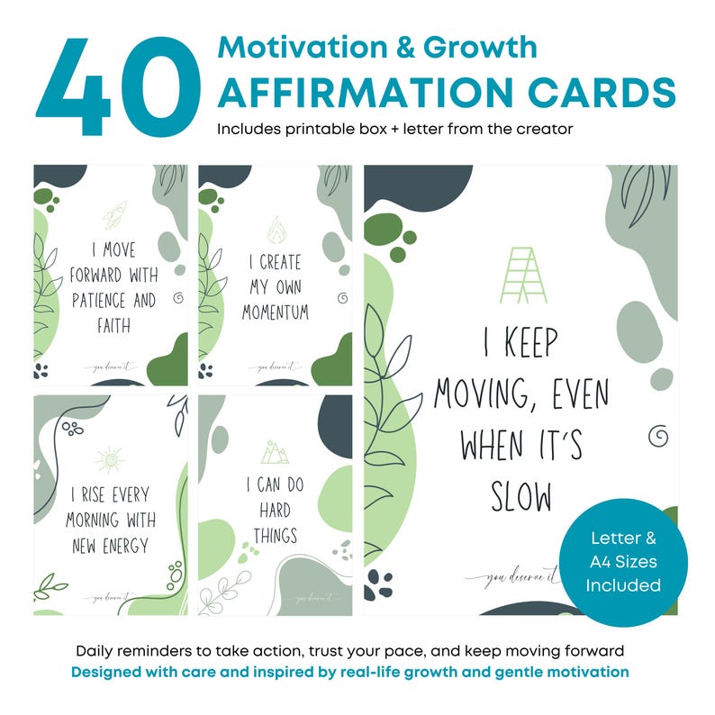 40 Printable Affirmation Cards for Motivation, Discipline & Growth ...