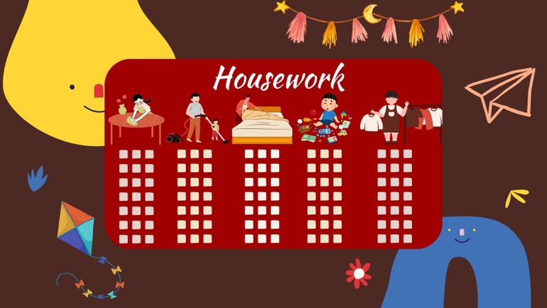 Chores Poster for Kids , Household Chores Tutorial Poster , Digital ...