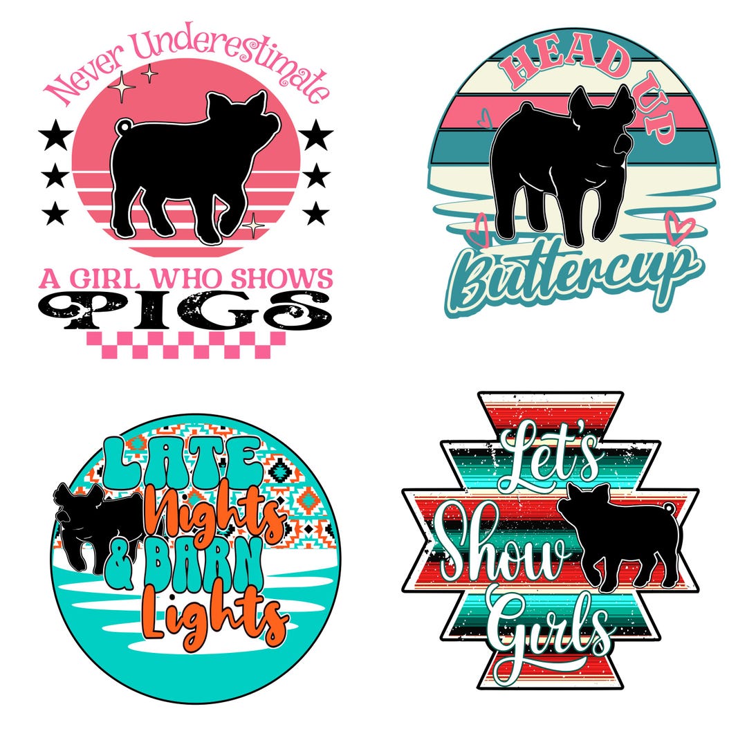 Show Pig Sticker 4 Pack, Die Cut, Livestock FFA or 4H Gift - Etsy