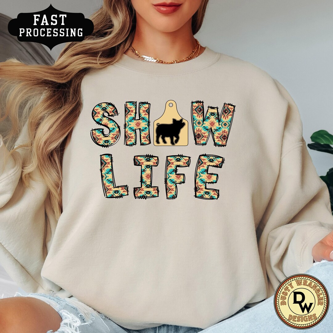 Show Pig Crewneck; Aztec Show Hog Sweatshirt - Etsy