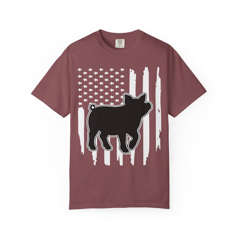 Show Pig American Flag Comfort Colors Tee: 4H FFA Livestock Shirt - Etsy