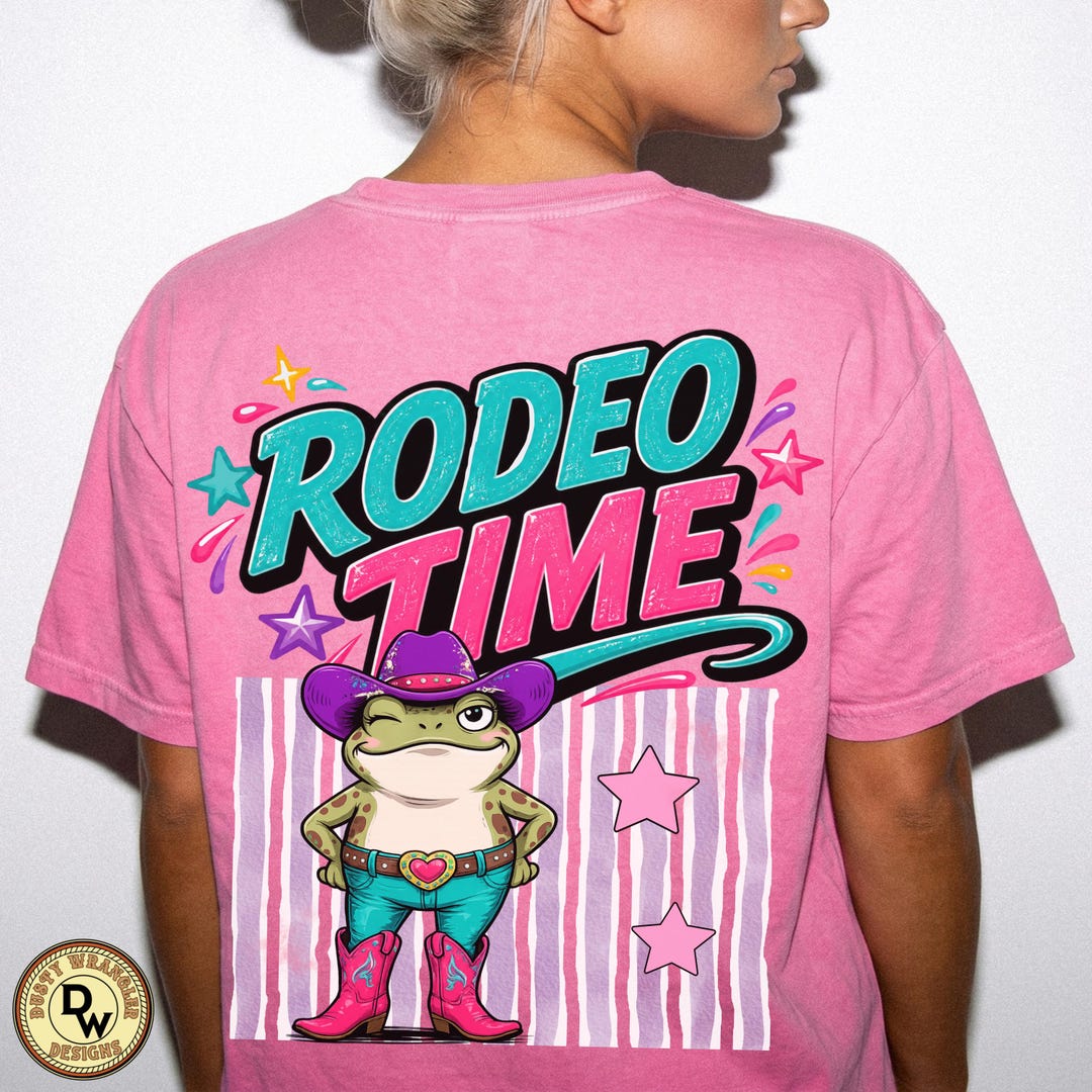 Rodeo Time Western Frog Shirt, Funny Cowgirl Frog Tee, Rodeo Concert ...