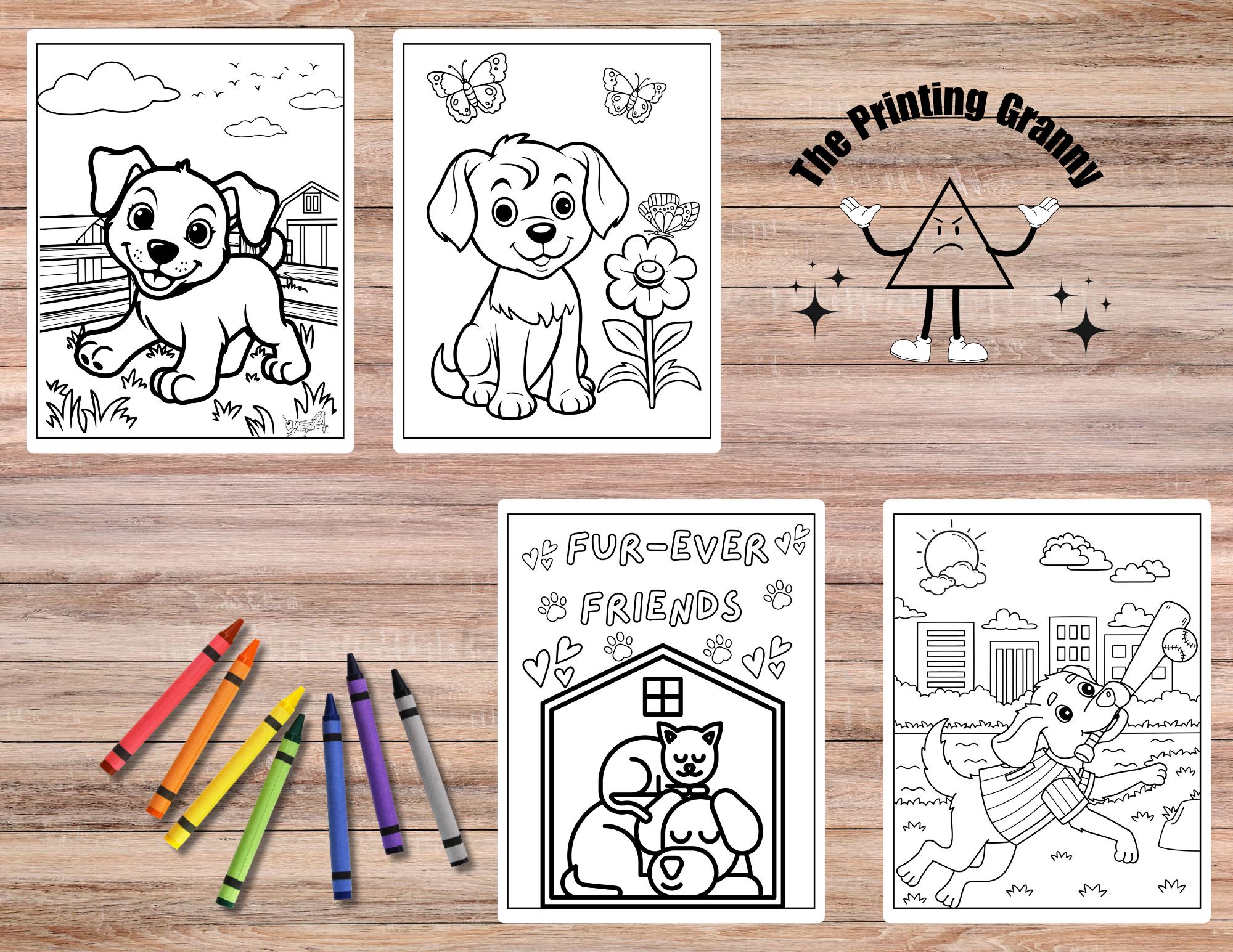25 Cute Puppy Dog Coloring Pages for Kids, Teens, or Adults. Printable ...