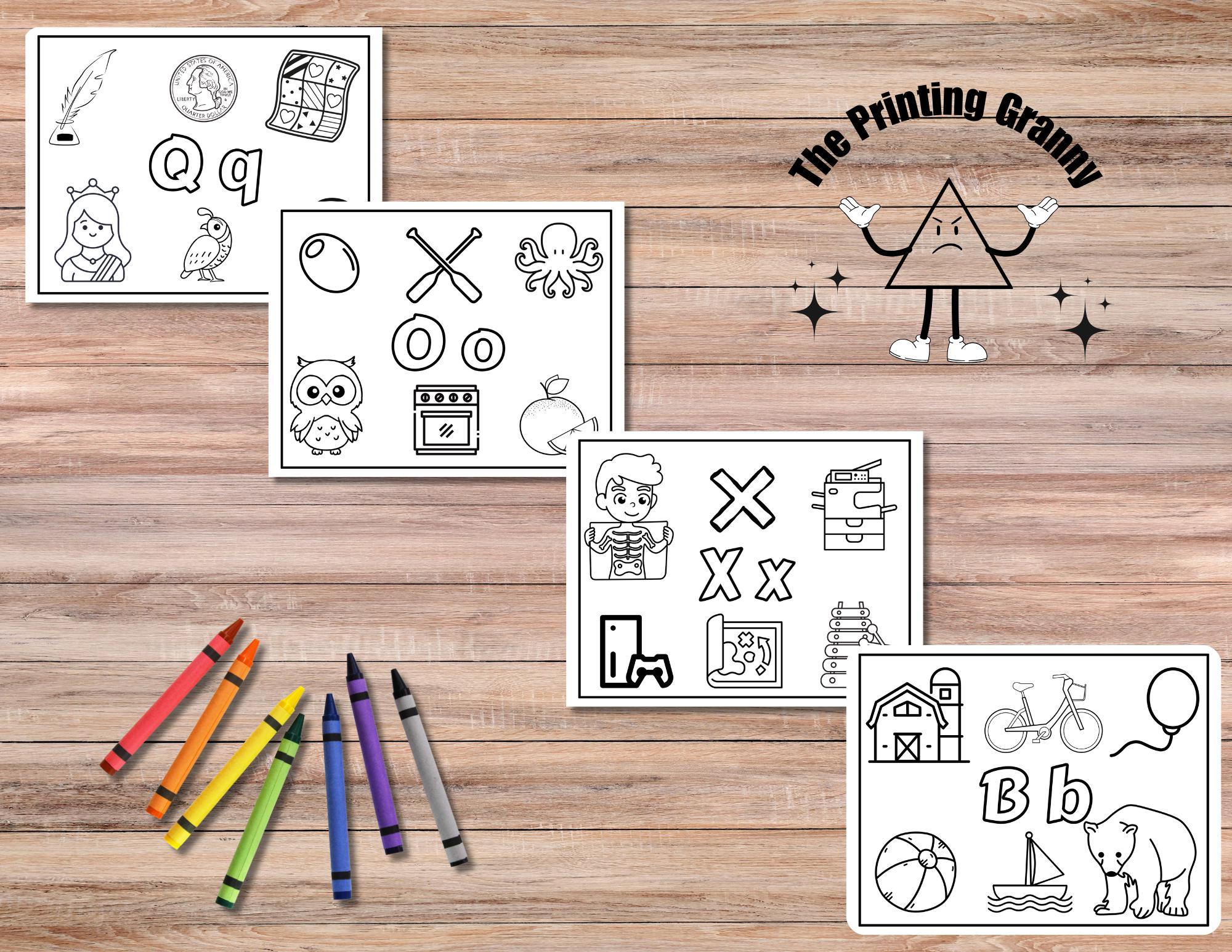 27 Printable Alphabet Coloring Pages Worksheets; ABC Digital PDF ...