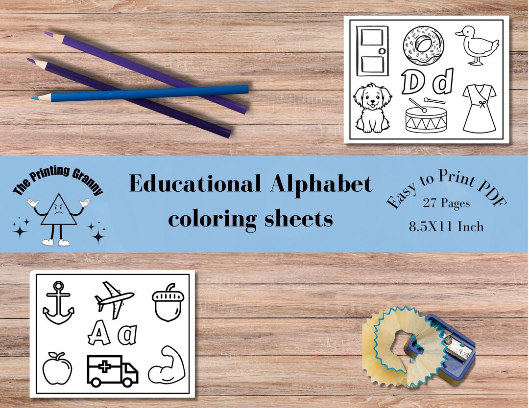 27 Printable Alphabet Coloring Pages Worksheets; ABC Digital PDF ...