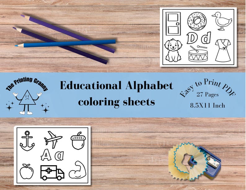 27 Printable Alphabet Coloring Pages Worksheets; ABC Digital PDF ...