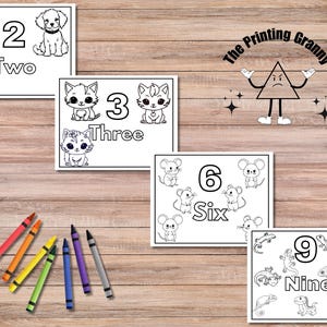 1-10 Numbers Printable Coloring Page Worksheets. Preschool ...