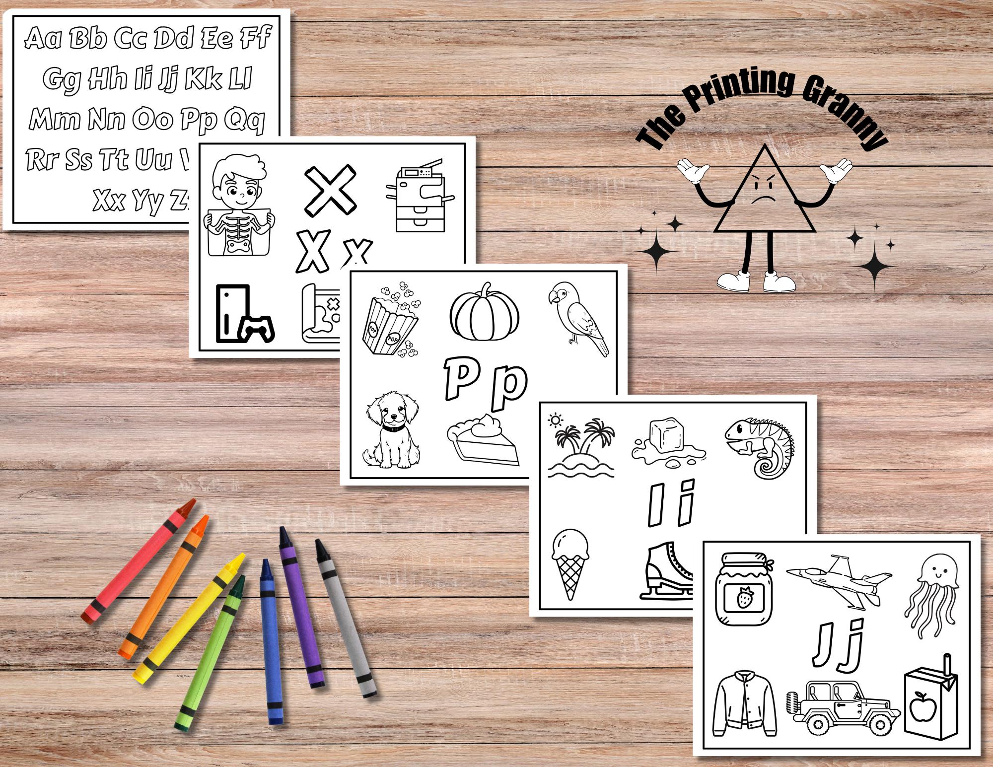 27 Printable Alphabet Coloring Pages Worksheets; ABC Digital PDF ...