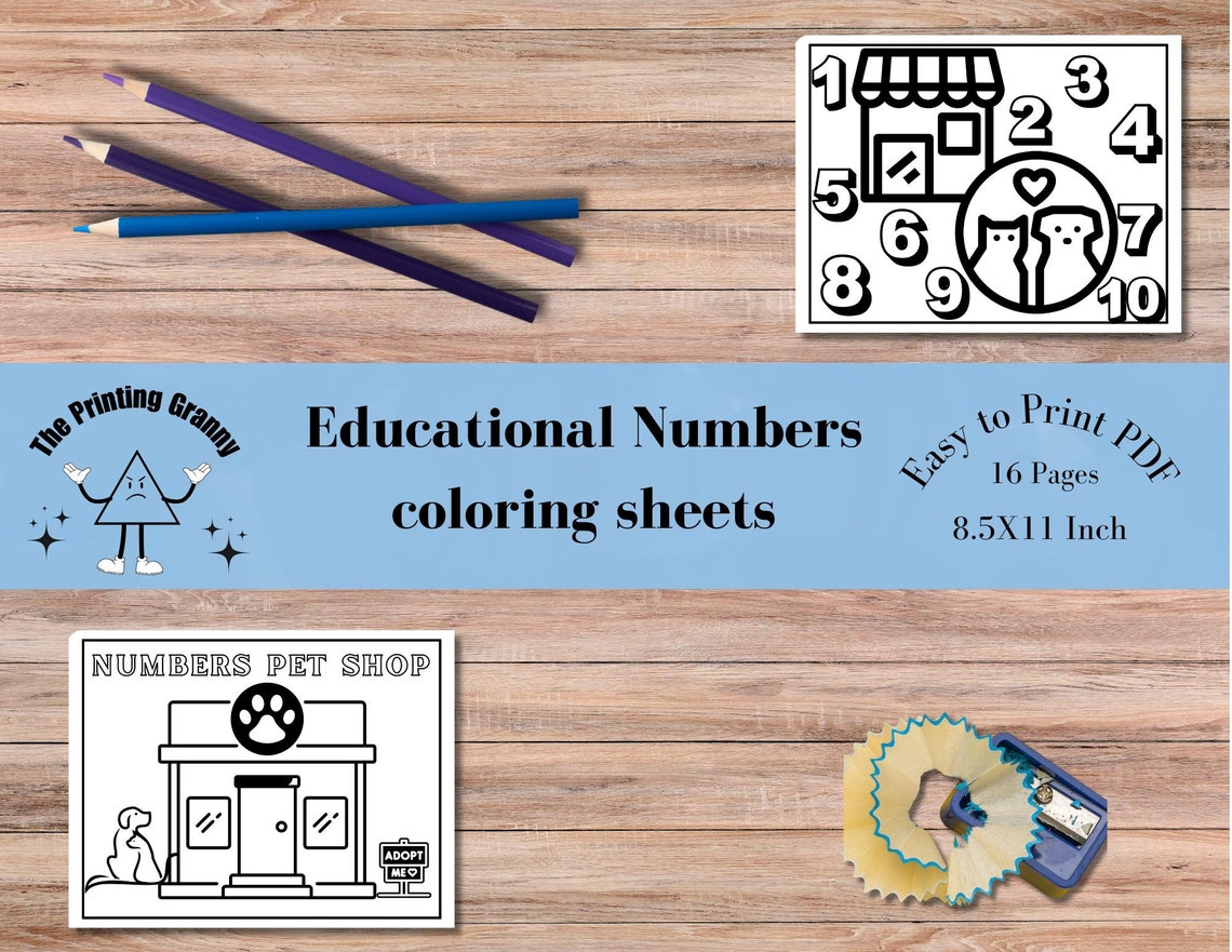 1-10 Numbers Printable Coloring Page Worksheets. Preschool ...