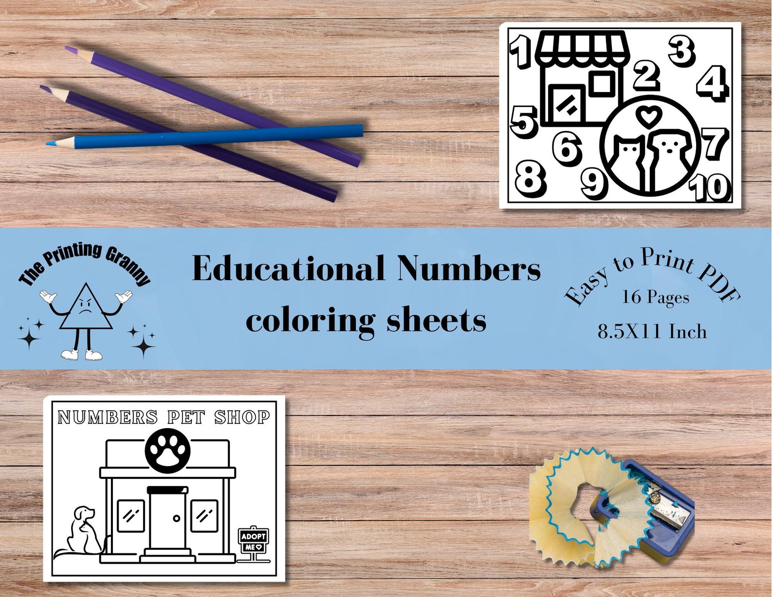 1-10 Numbers Printable Coloring Page Worksheets. Preschool ...