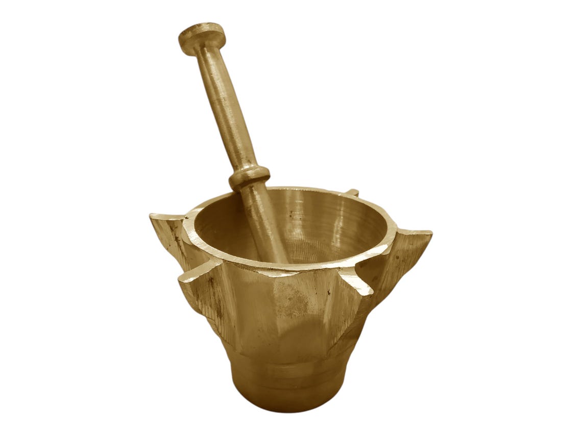Traditional Moroccan Brass Mortar and Pestle - Etsy