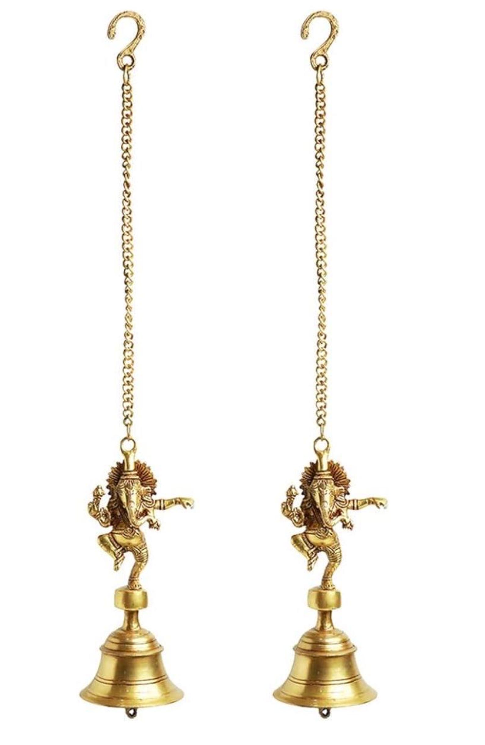 Brass Mandir Temple Bell With Dancing Ganesha - Etsy