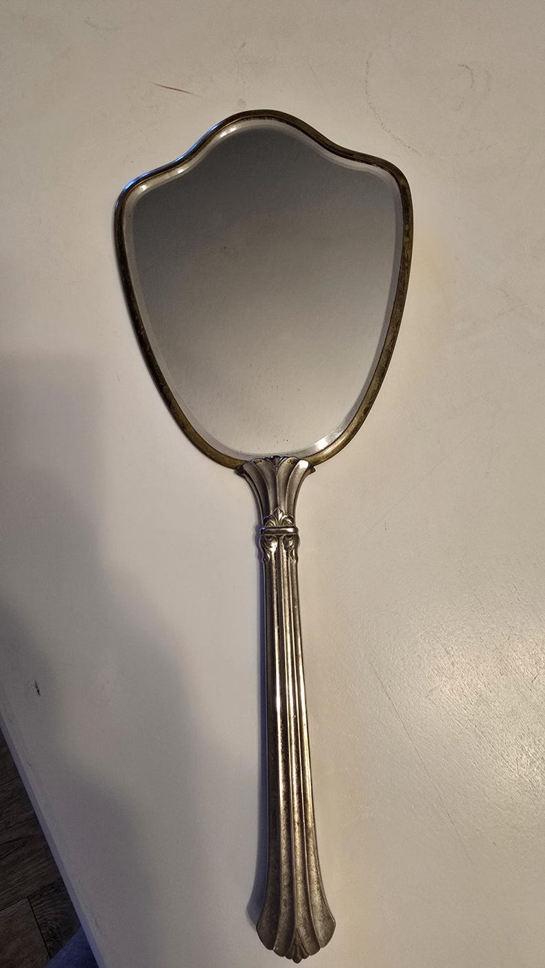 Antique Hand Held Mirror - Etsy