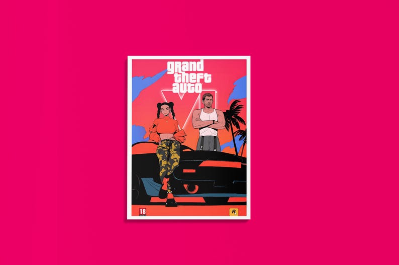 GTA VI Poster | Grand Theft Auto VI Fan Art | Gamer Room Decor - Etsy