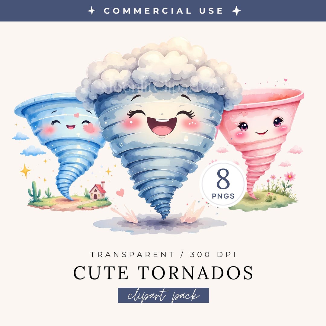 Paquete de imágenes prediseñadas de tornados, fiesta de acuarela rosa ...