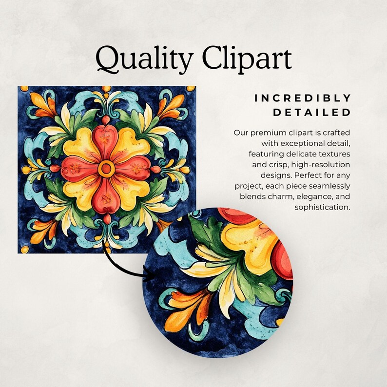 Mexican Talavera Clipart Set, Mosaic Tiles Clip Art, Digital Download ...