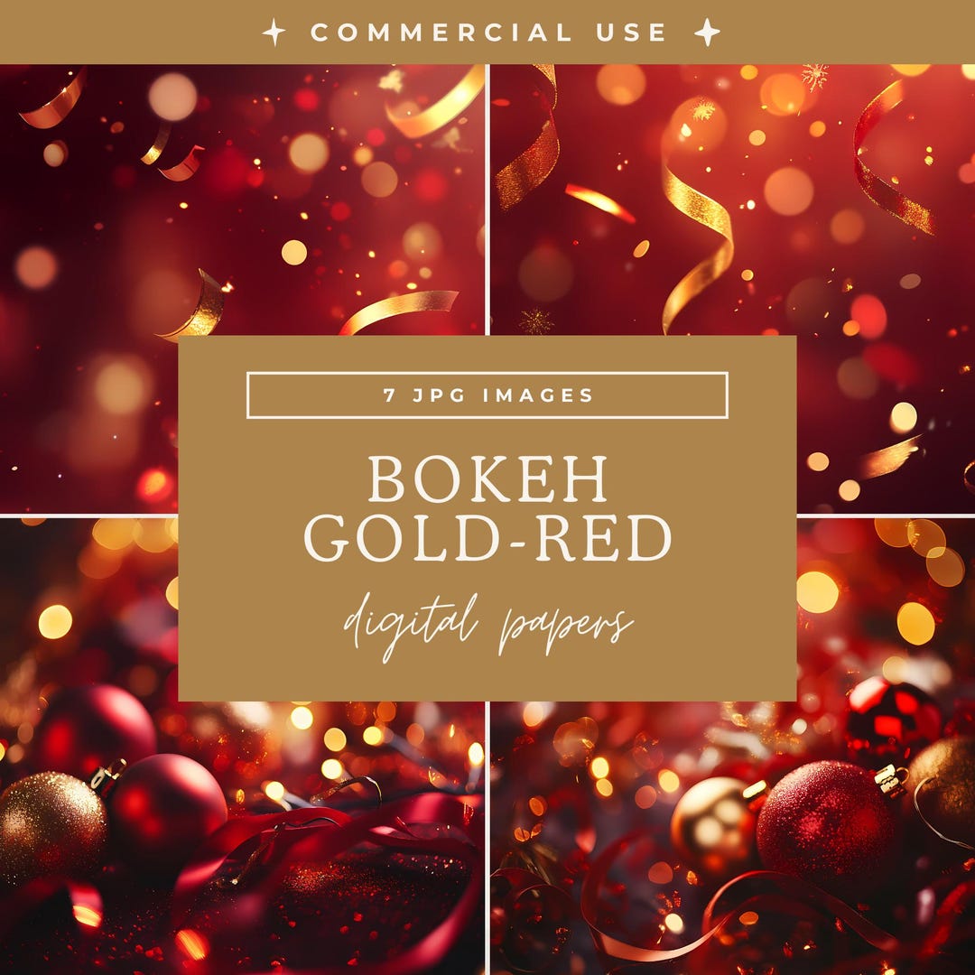 Red and Gold Bokeh Backgrounds, Warm Colored Lights, Scrapbook Paper ...