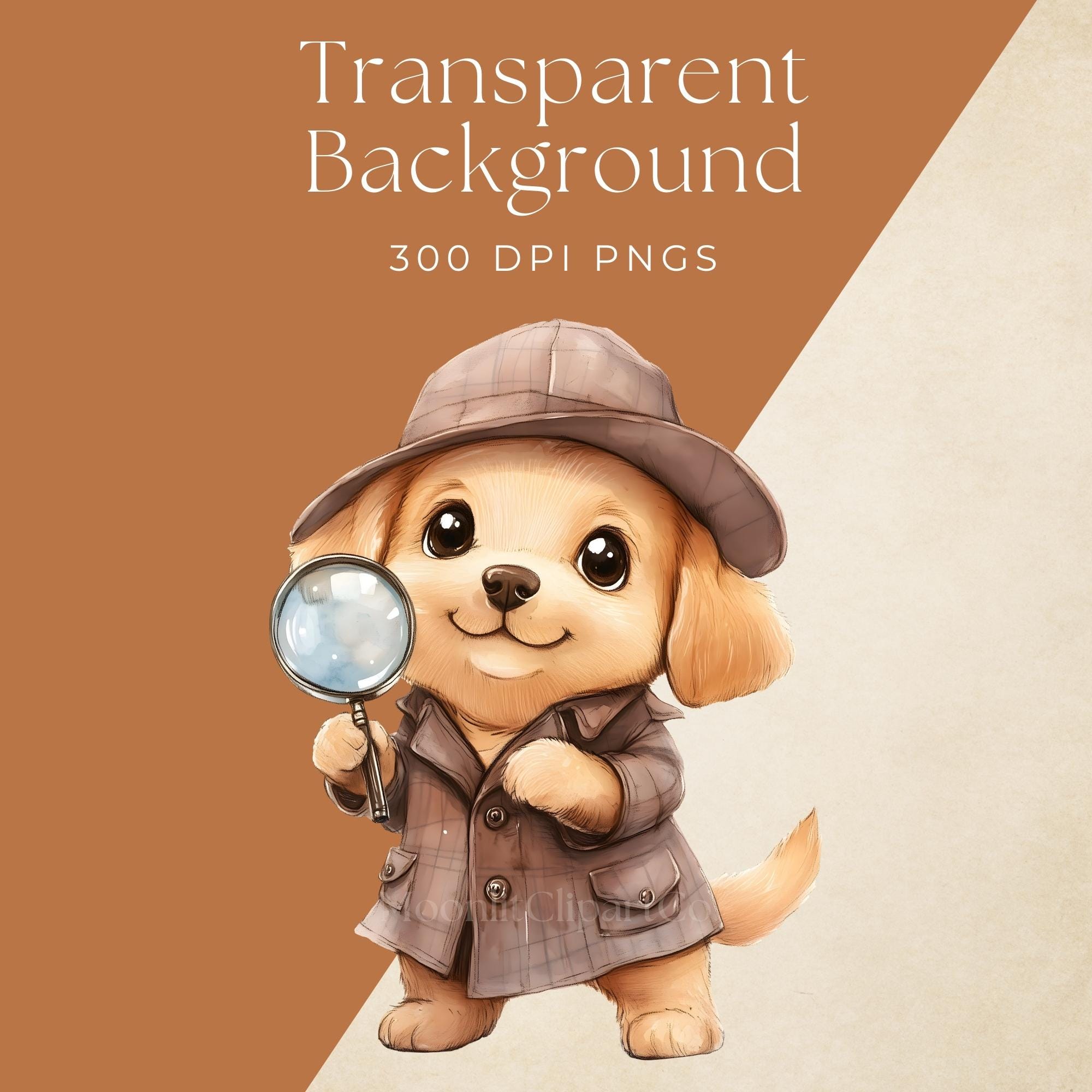 Dog Detective Clipart | SINGLE IMAGE | Private Puppy Investigator ...