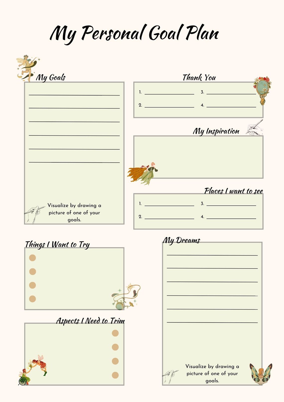 Personal Goal Tracker Planner | Digital PDF Goal Setting Template for ...