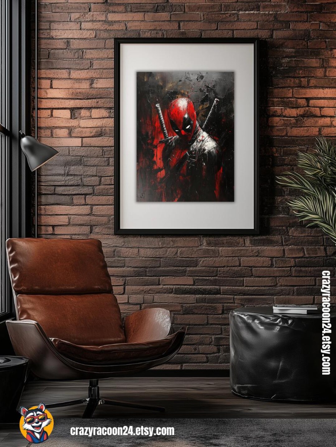 Deadpool Digital Art Print Bold Comic Book Superhero Wall Art for ...