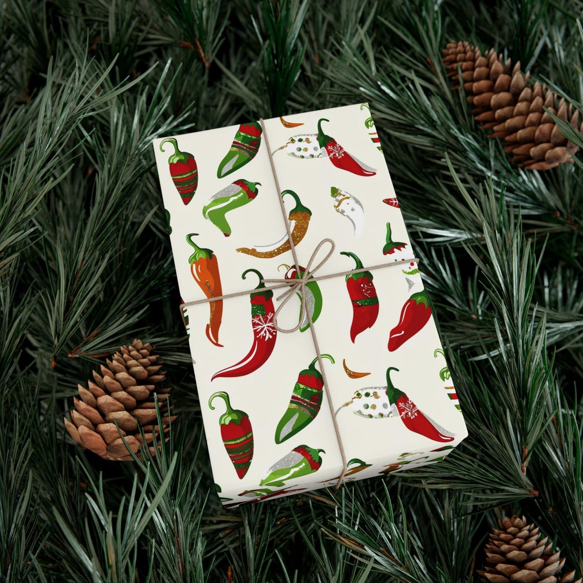Wrapping Paper, Spice up Your Holidays With Christmas Chili Peppers ...