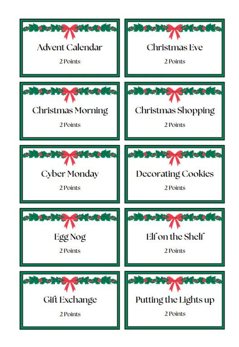Christmas Charades Game 60 Printable Cards - Etsy