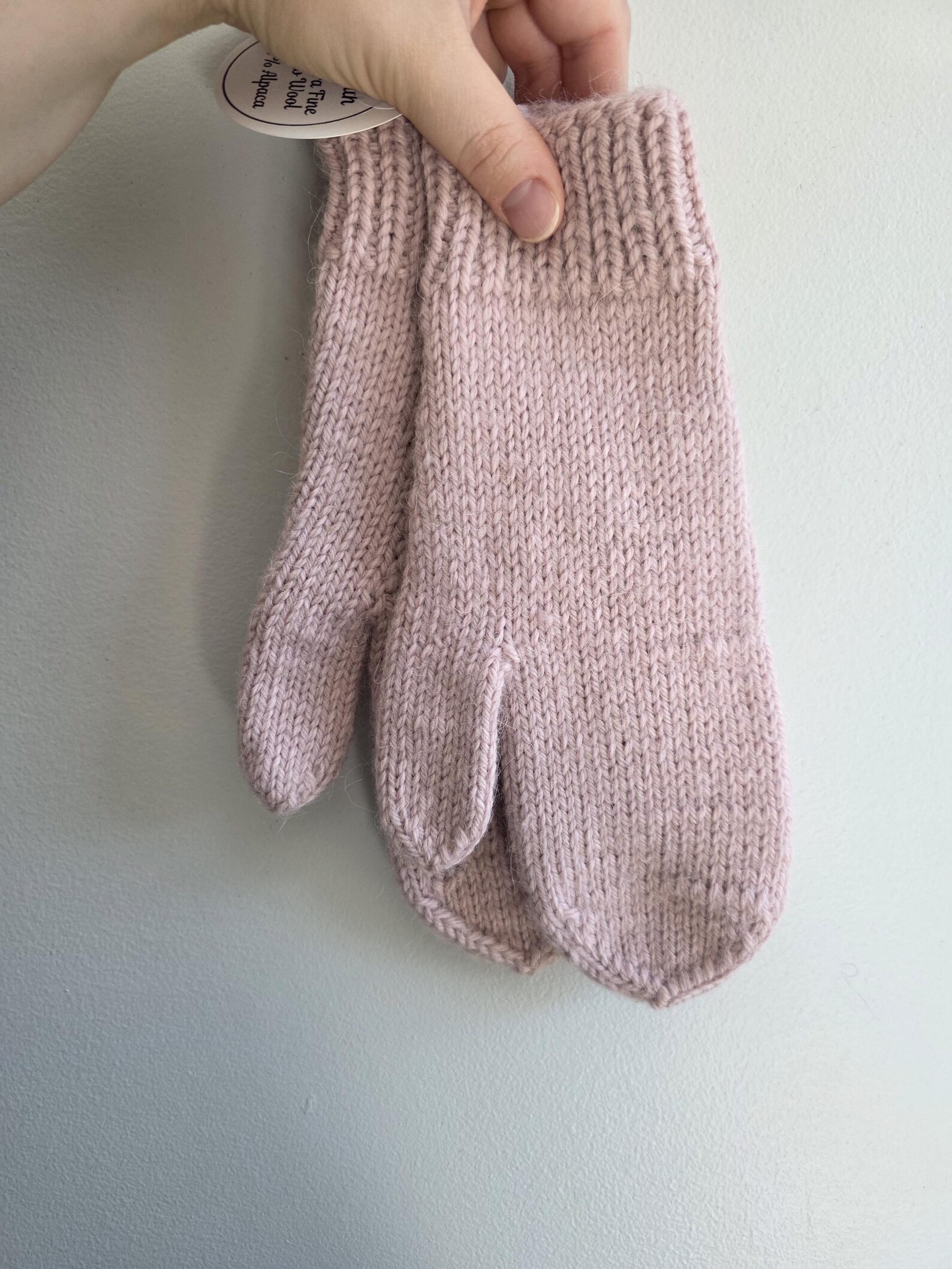 Knitted Mittens Wool Alpaca, Handmade Luxurious Mittens, Merino Wool ...