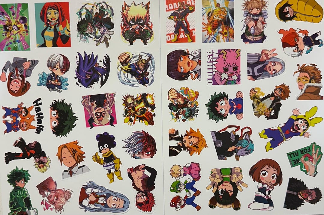 2 Anime Sticker Sheets - Etsy
