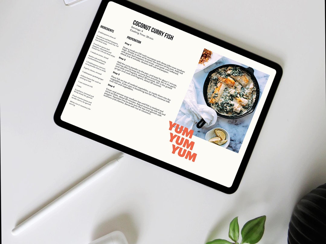 Editable Recipe Template - Printable Canva Design, Stylish Customizable ...