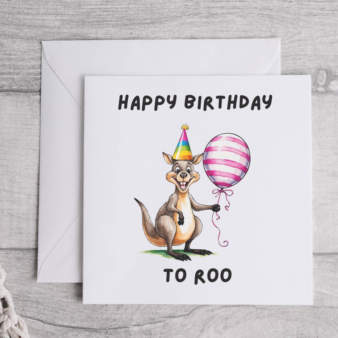 Kangaroo Birthday Card, Funny Birthday Card, Birthday Card, Cute ...