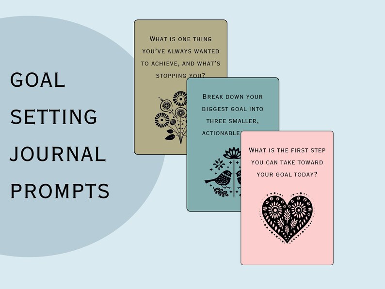 Journal Prompt Cards - Goal Setting - Etsy