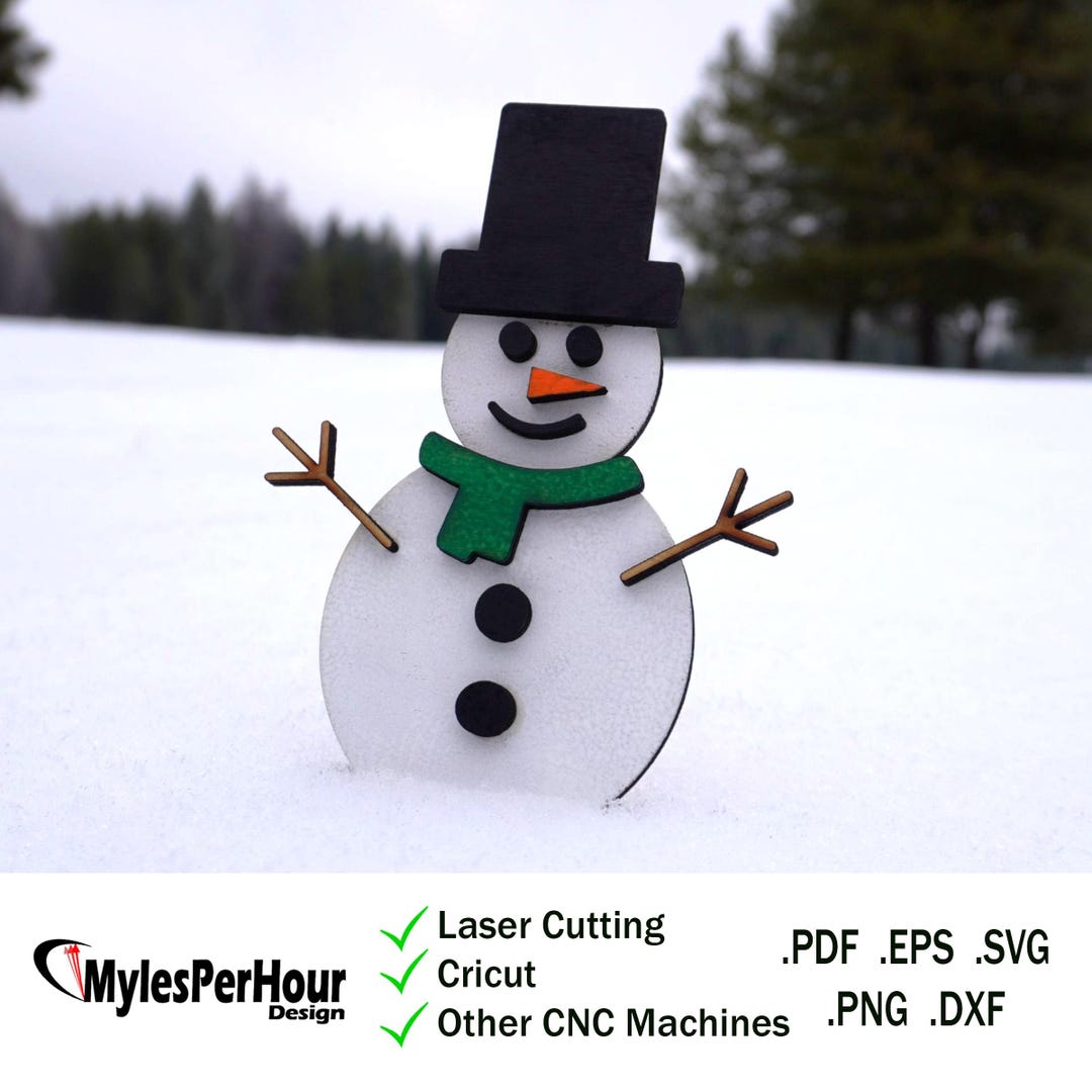 Snowman Craft Kit - Files for CNC, Laser, Vinyl Machines, and More - Etsy