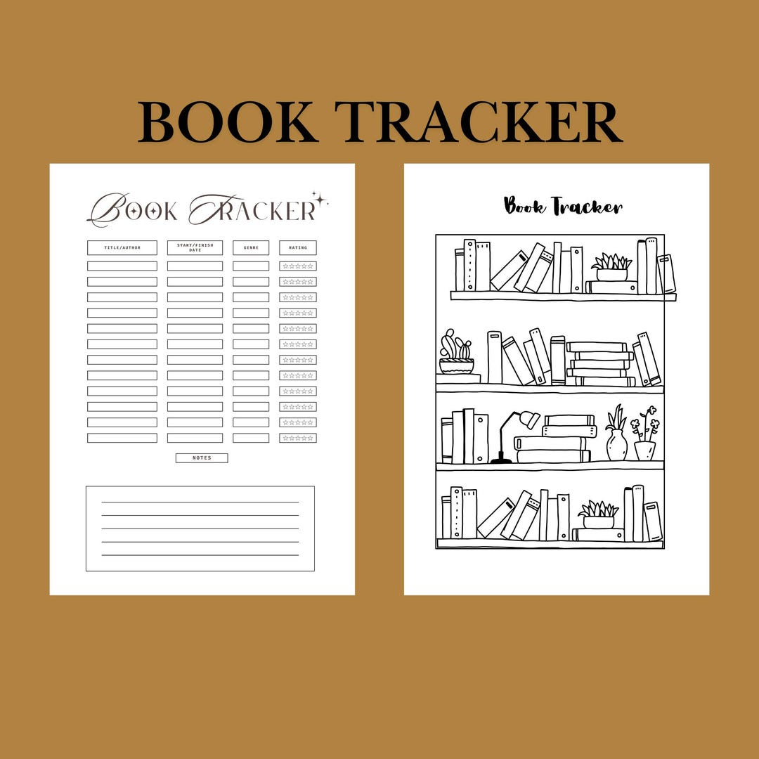 Digital Book Tracker – Printable Reading Journal, Book Log (PDF/PNG) - Etsy