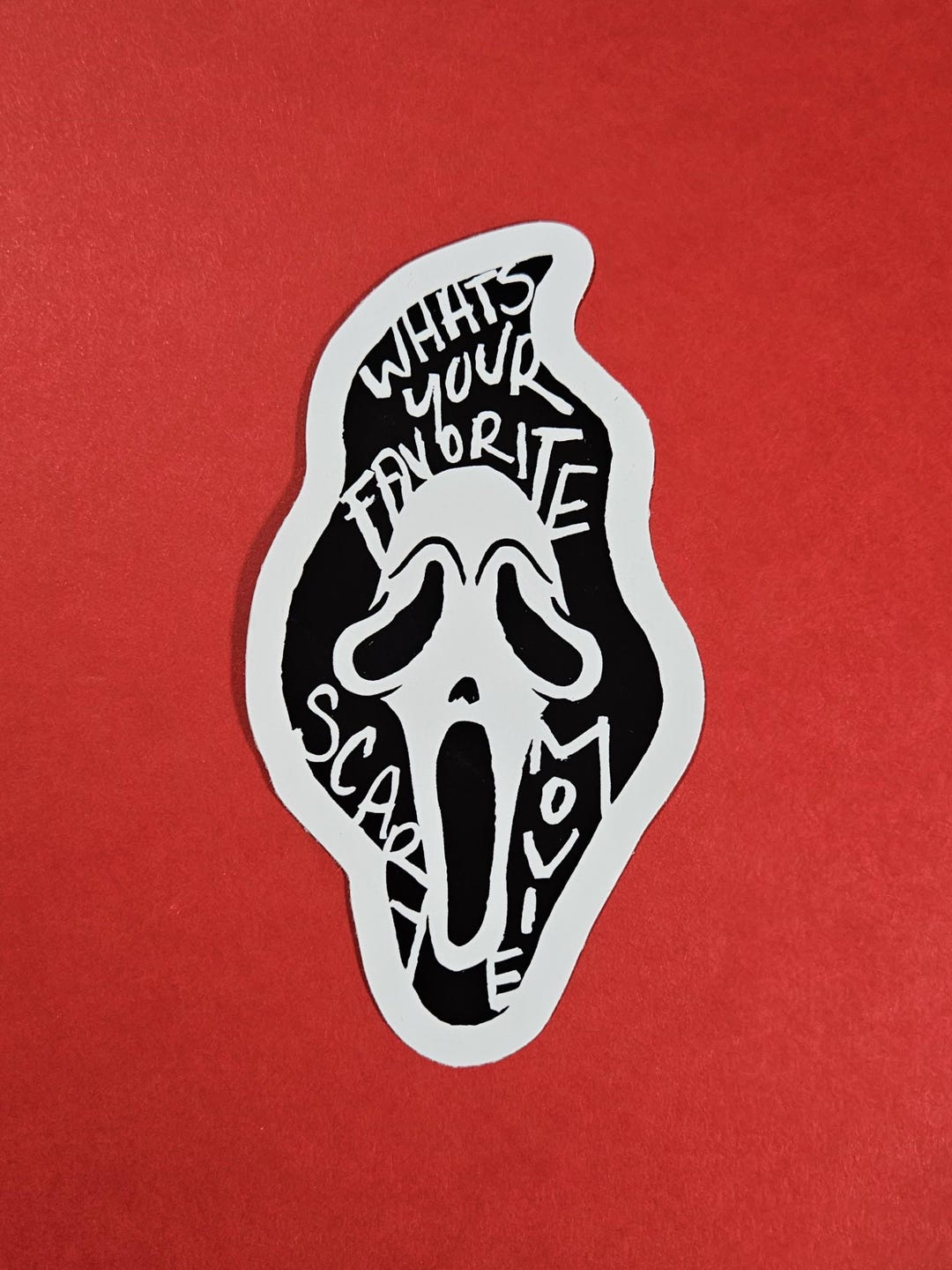 Scream Mask Vinyl Sticker, Halloween Die Cut Sticker, Waterproof Vinyl ...