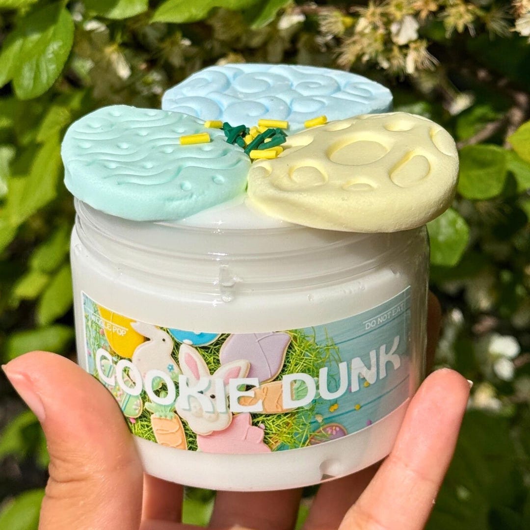 Cookie Dunk Easter Slime Kit: Milk Scented Slime With Egg Cookies - Etsy