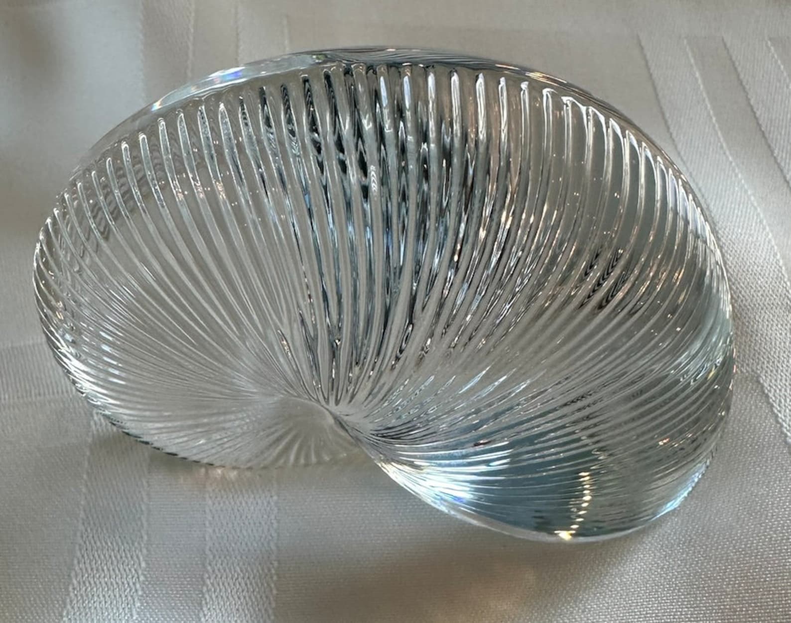 Baccarat Crystal Nautilus Seashell - Made in France - Measures 4"l X 2 ...
