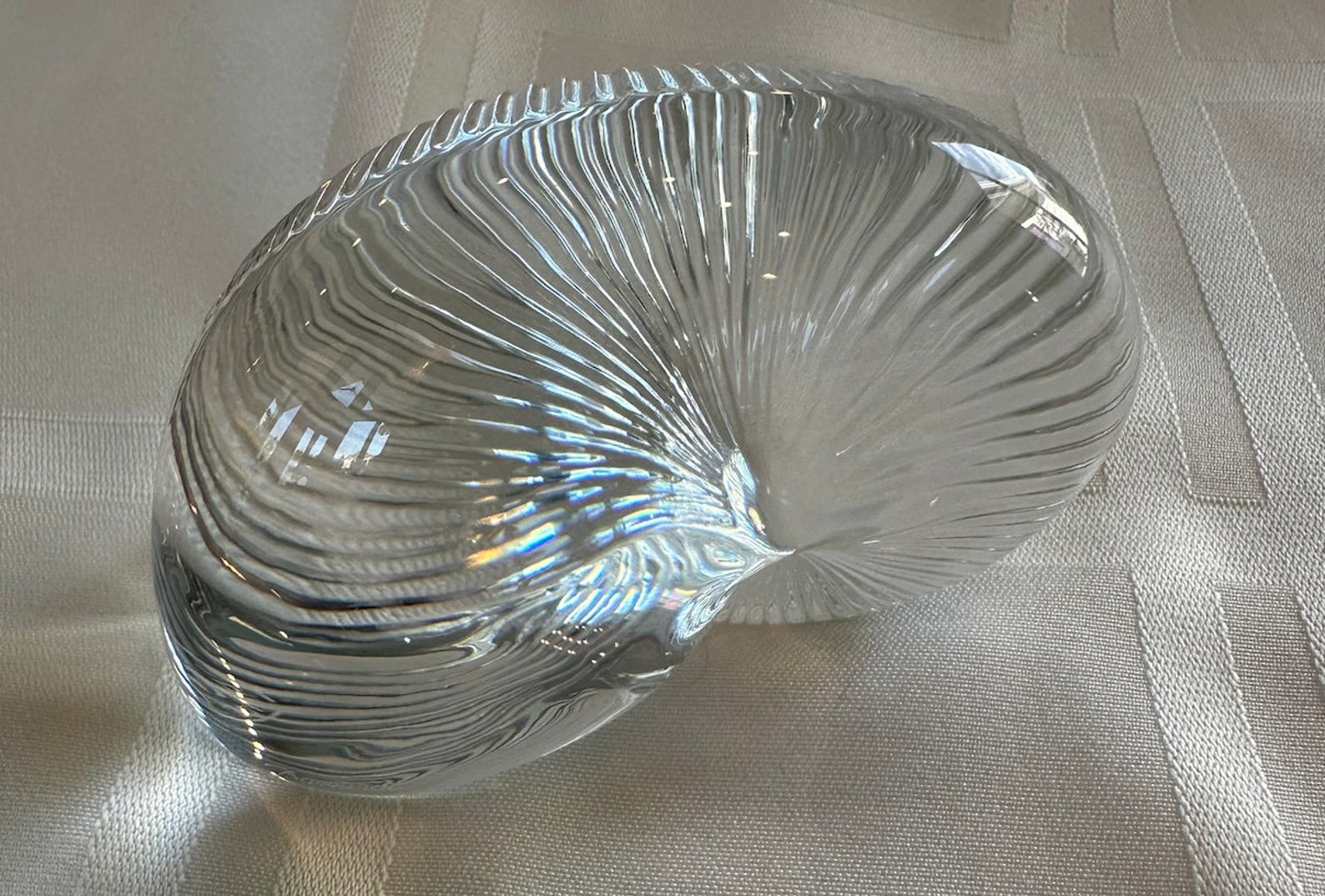 Baccarat Crystal Nautilus Seashell - Made in France - Measures 4"l X 2 ...