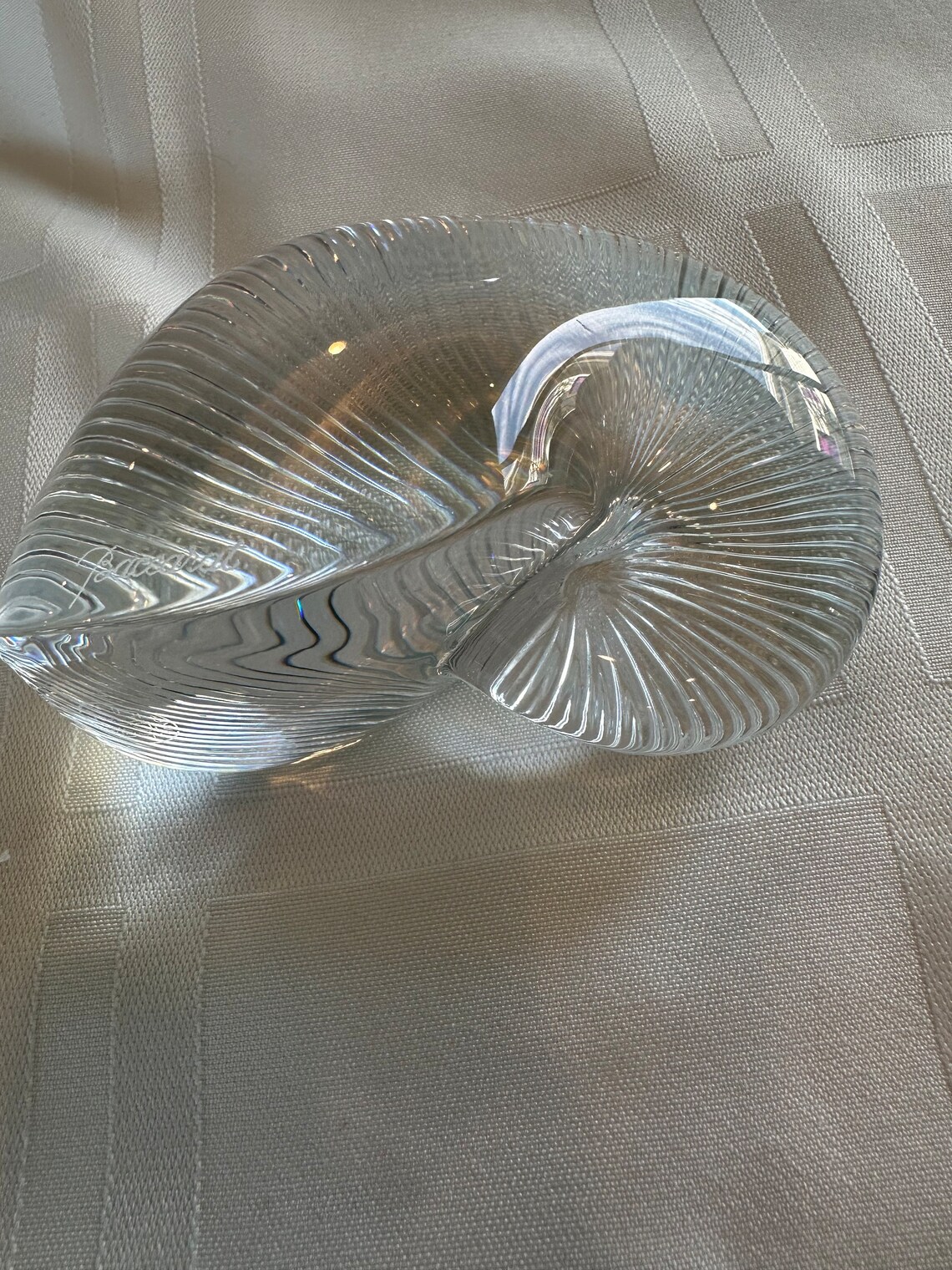 Baccarat Crystal Nautilus Seashell - Made in France - Measures 4"l X 2 ...
