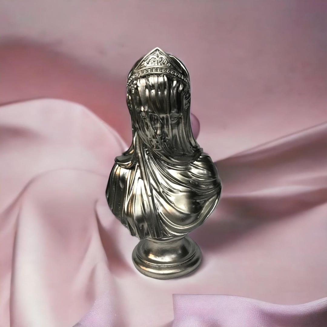 Virgin Mother Mary Statue, Veiled Lady Sculpture, Virgin Mary Bust ...