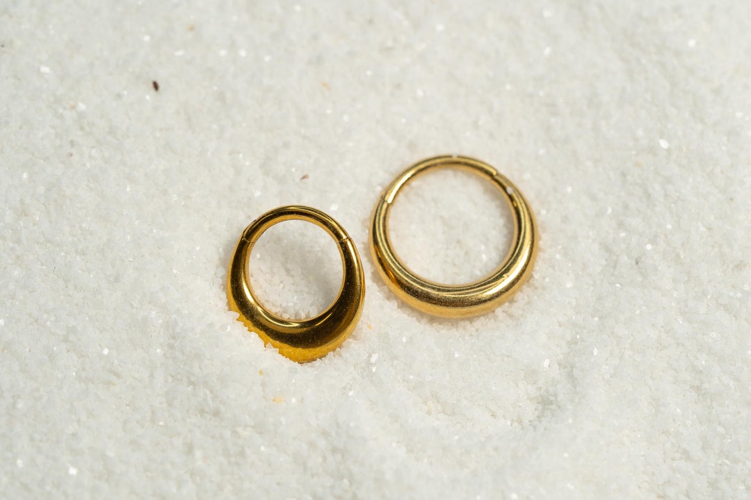 16G Crescent Moon Clicker Hoop Septum Ring Titanium Nose Ring Septum ...