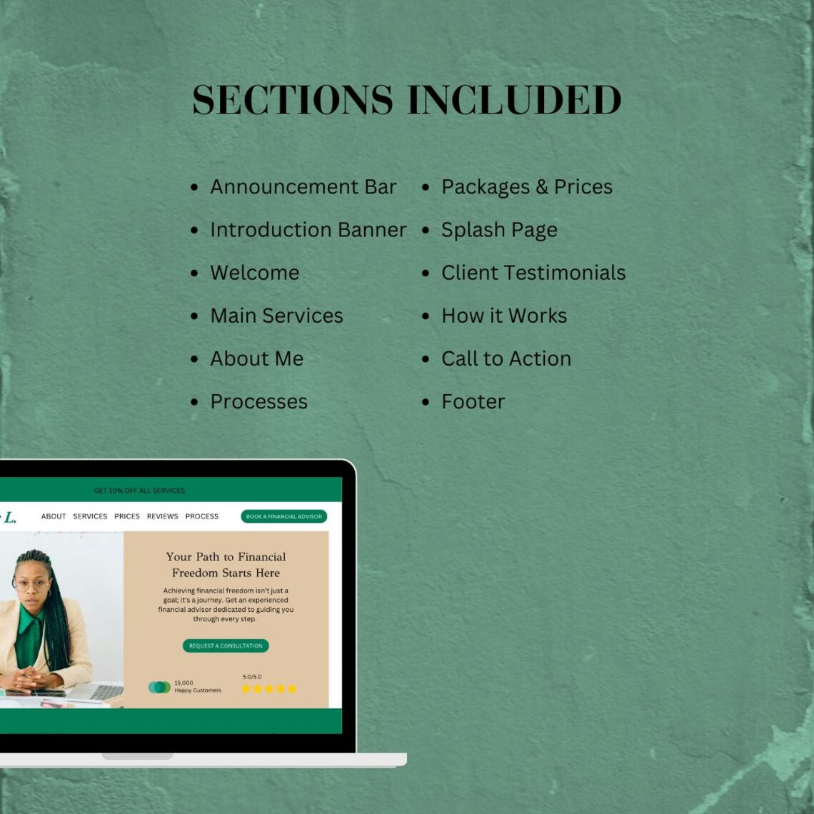 Canva Website Template for Financial Advisors, Wealth Management Firms, Investment Consultants ...